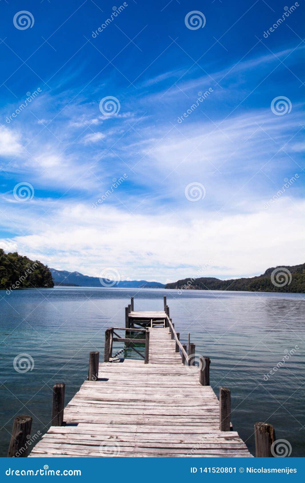 Wooden pier on lake stock image. Image of outdoor, countryside - 141520801