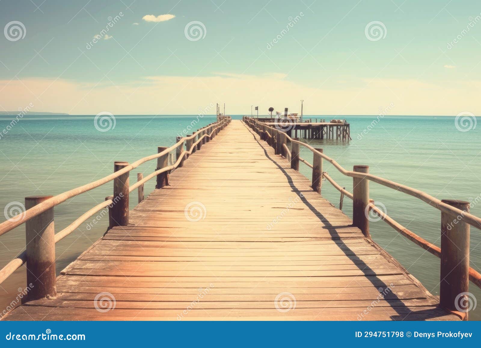 Wooden pier on ocean stock photo. Image of cloud, beautiful - 294751798