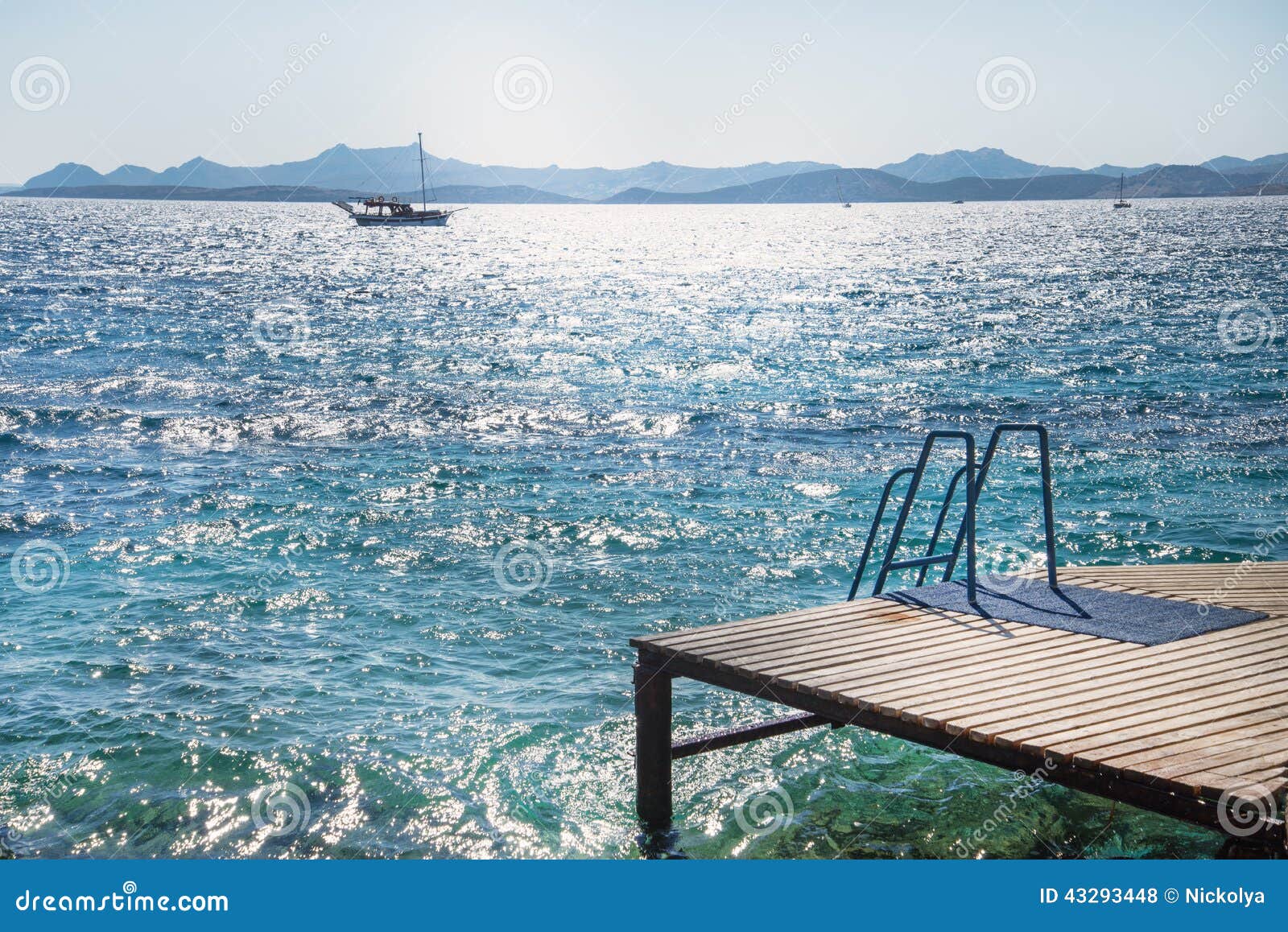 Wooden pier and sea view stock photo. Image of post, clear - 43293448