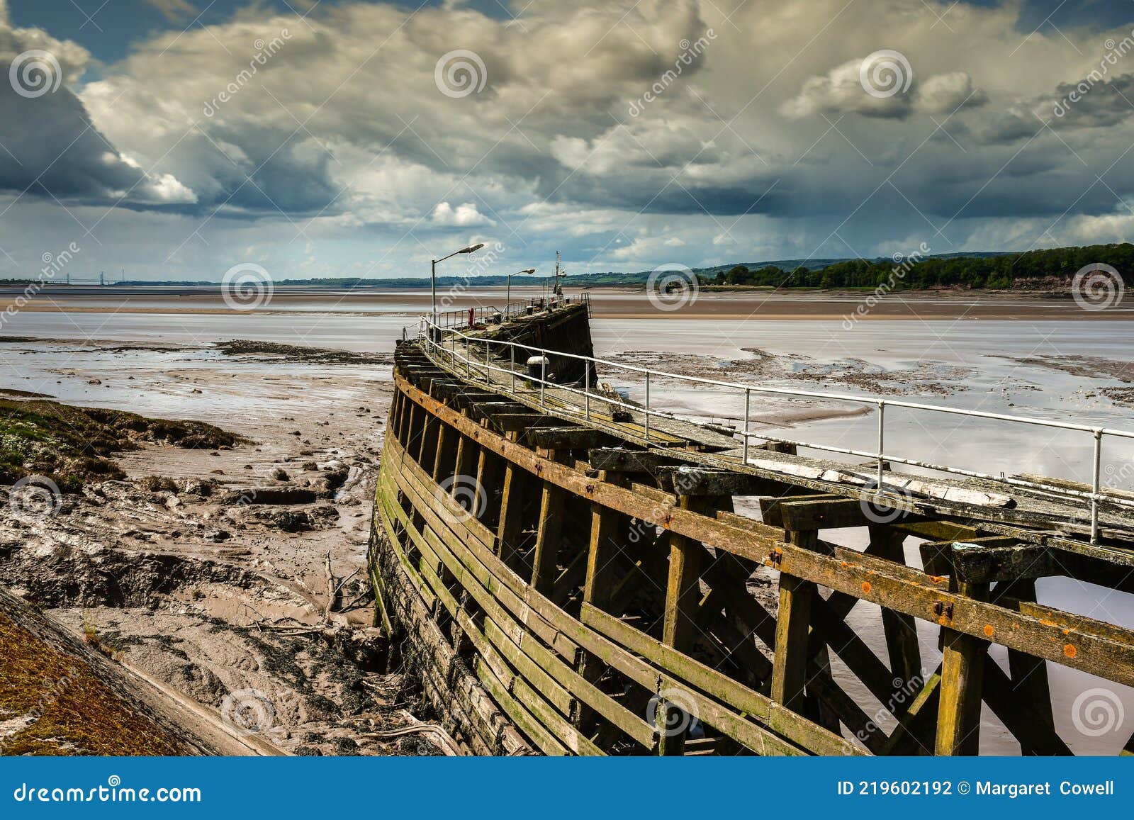 Wooden Pier at Sharpness Docks Stock Photo - Image of coastal, clouds ...