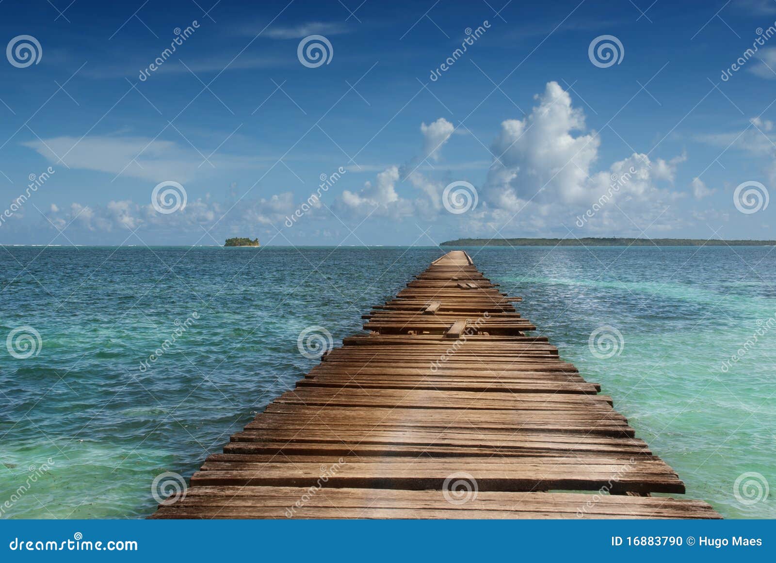 Wooden Pier in Tropical Sea Stock Photo - Image of perspective, simple ...