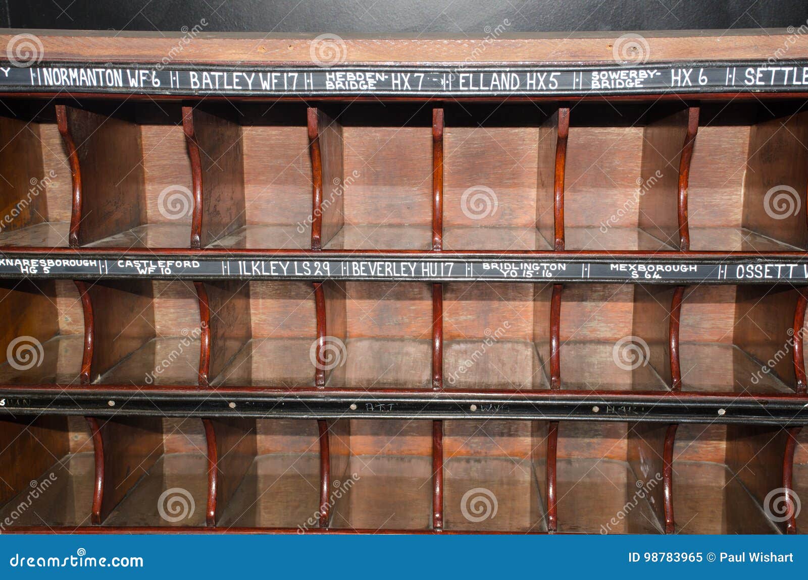 Wooden Pigeon Holes for Post on Mail Train Stock Image - Image of ...