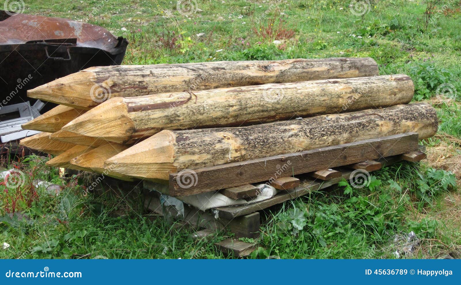 Wooden piles stock image. Image of build, spile, stilt - 45636789