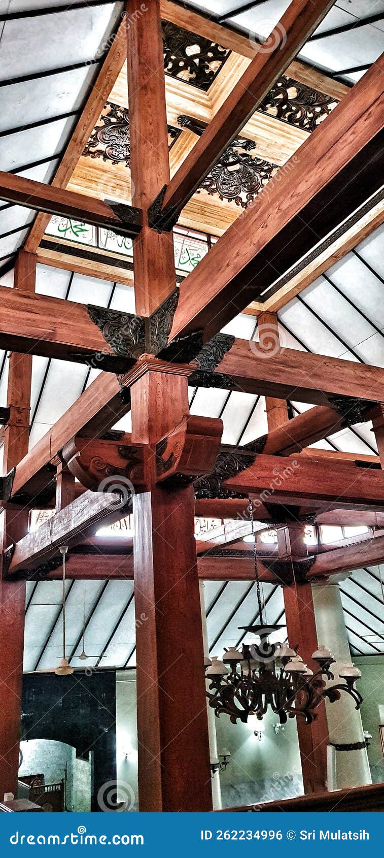 The Wooden Pillar Supporting the Great Mosque of Kudus, Central Java ...