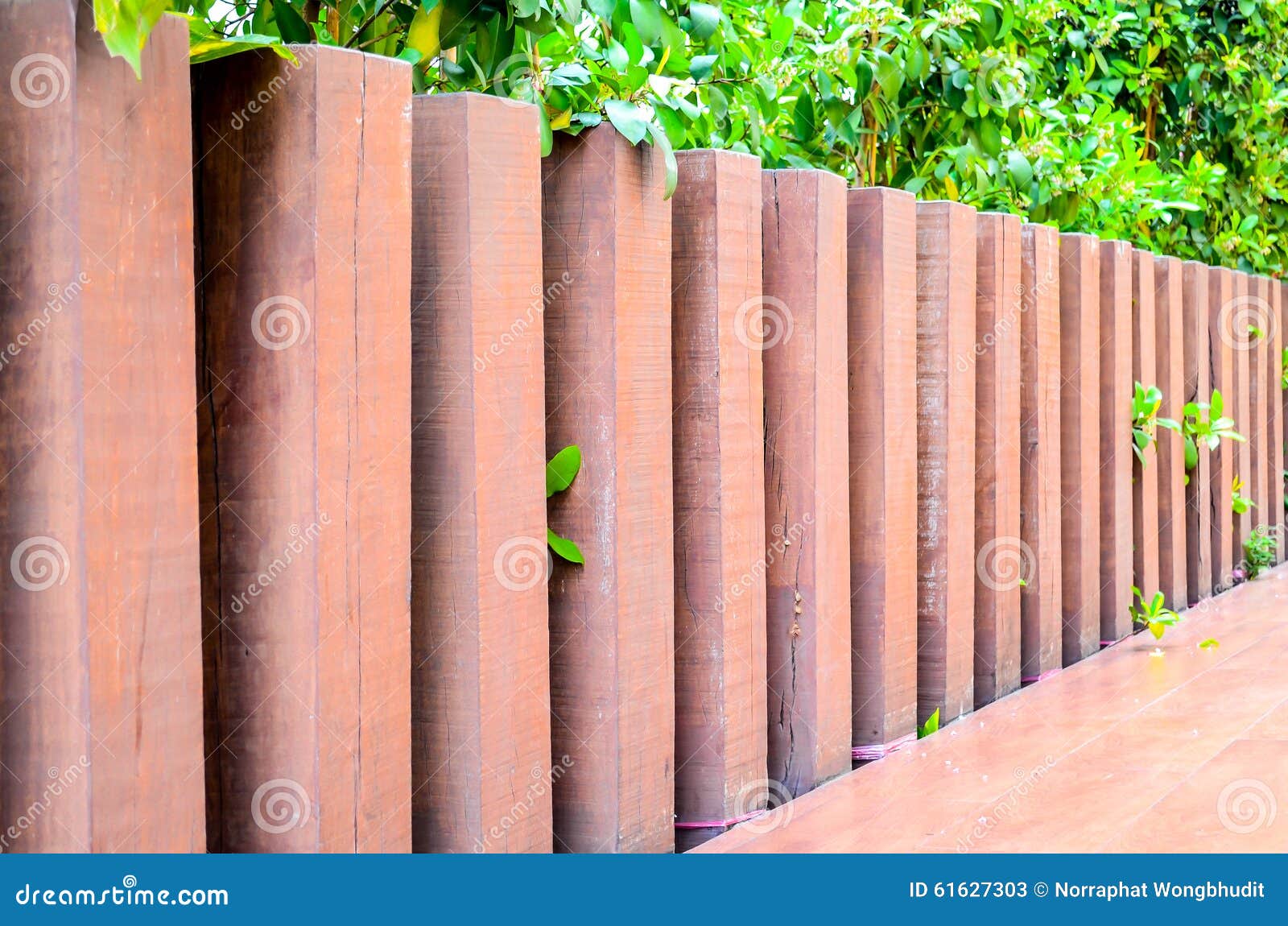 Wooden Pillared Fence stock image. Image of pattern, estate - 61627303