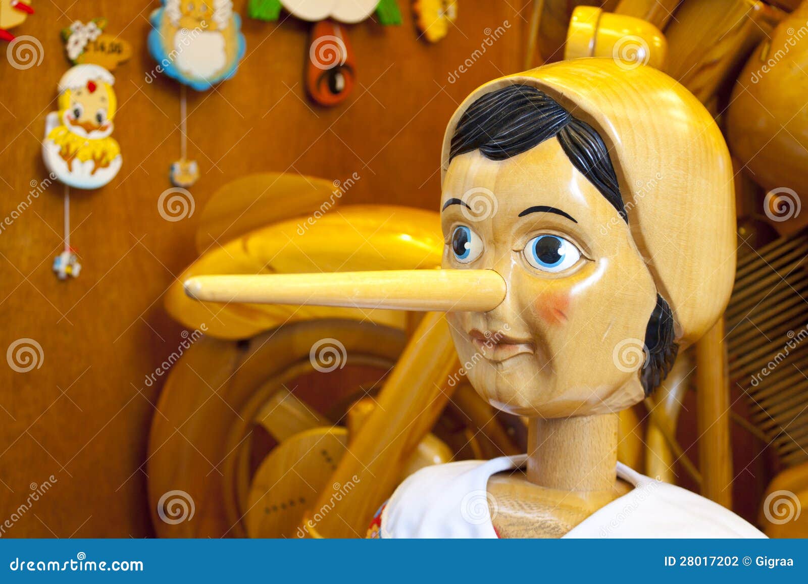 Wooden Pinocchio Doll with Nose Stock Photo - Image of model, figure ...