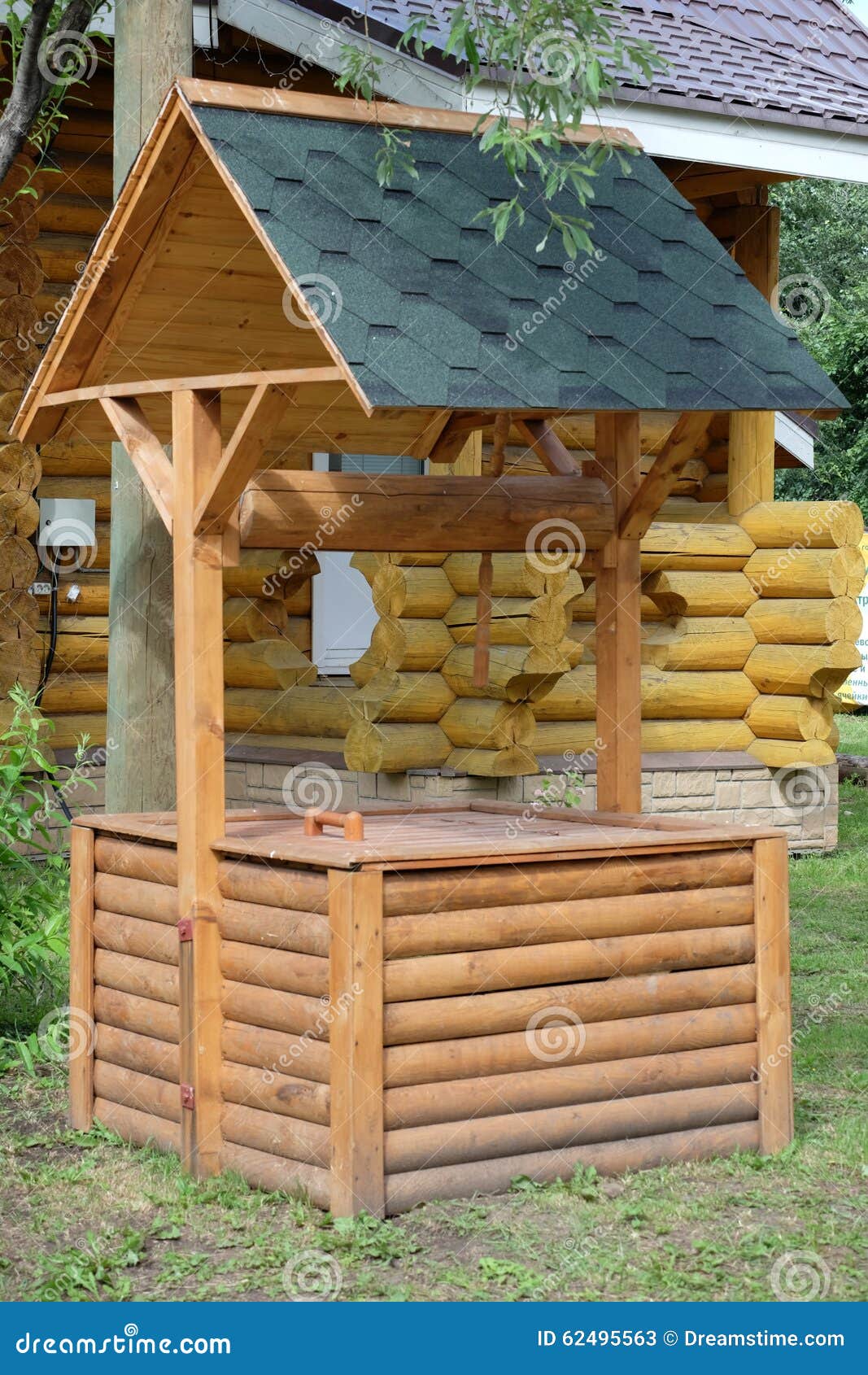 A wooden pit stock image. Image of wooden, roof, logs - 62495563