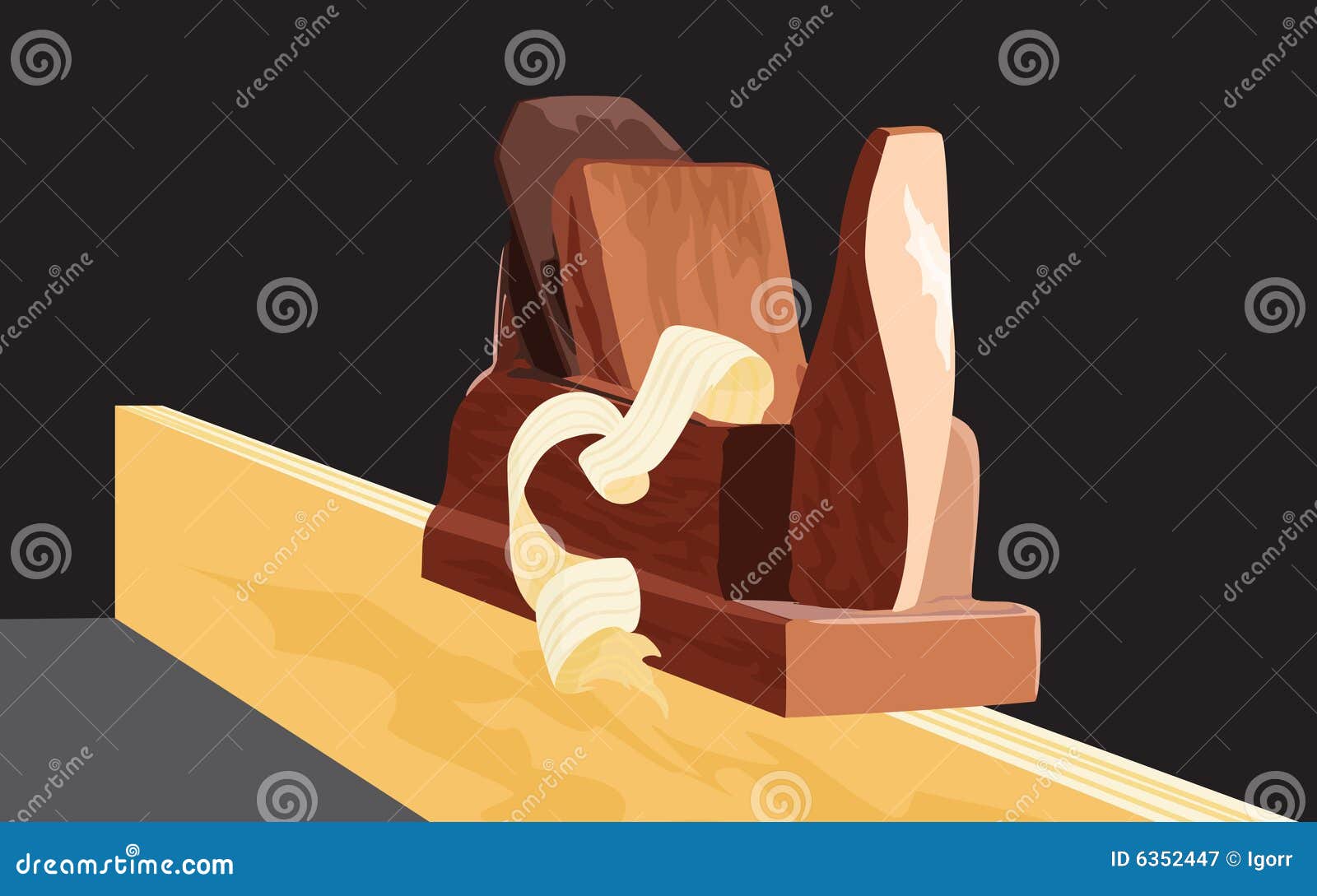 Wooden plane stock vector. Illustration of carpenter, construction ...