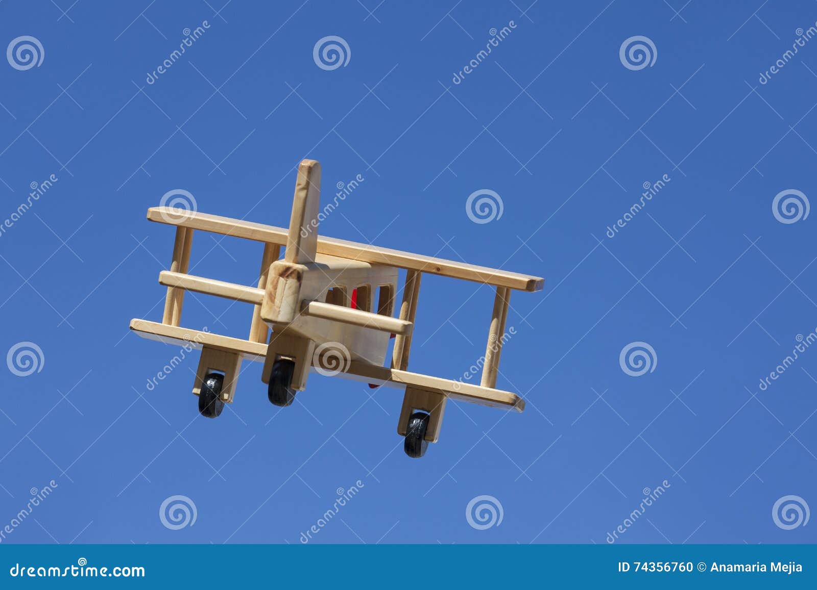 Wooden Plane Flying with Blue Sky Stock Photo - Image of summer, raise ...