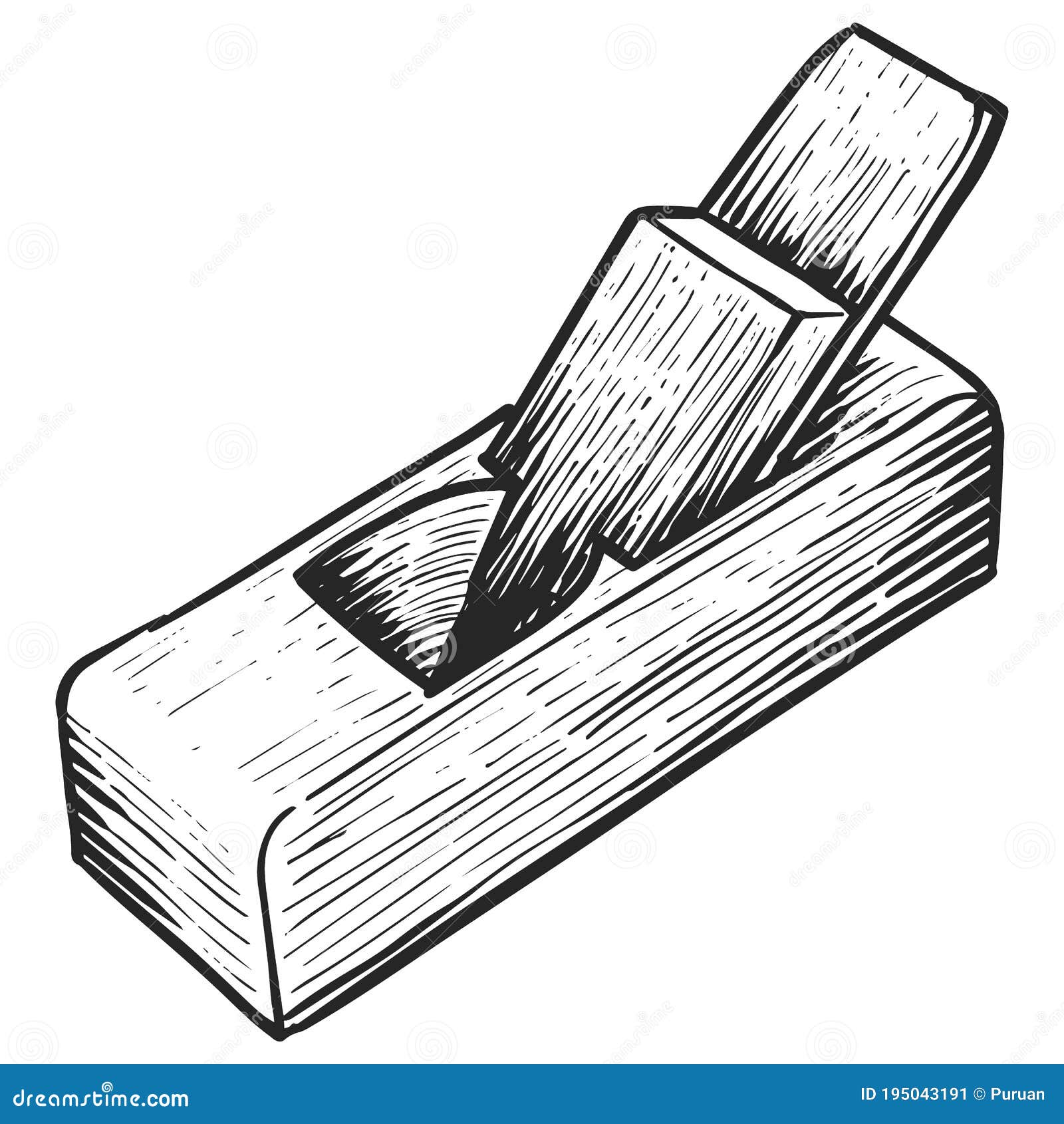 Wooden Plane Icon in Sketch Style. Stock Vector - Illustration of plane ...