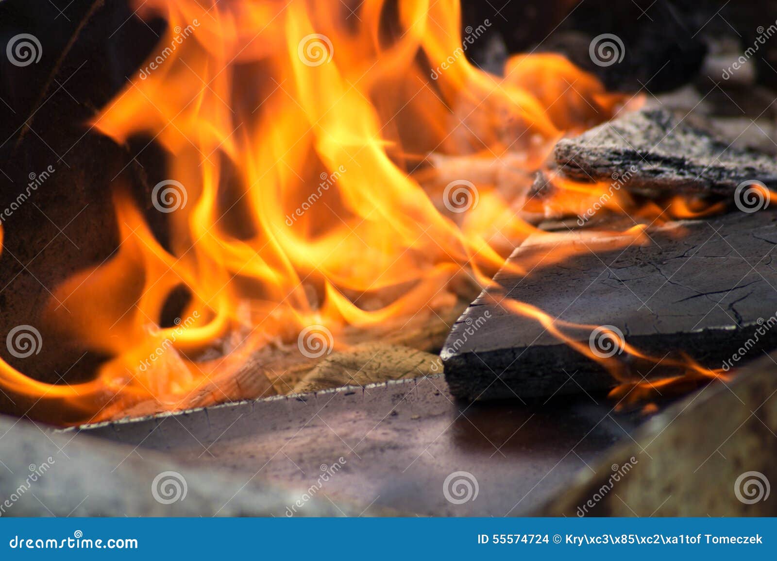 Wooden Plank on Fire stock photo. Image of power, element - 55574724