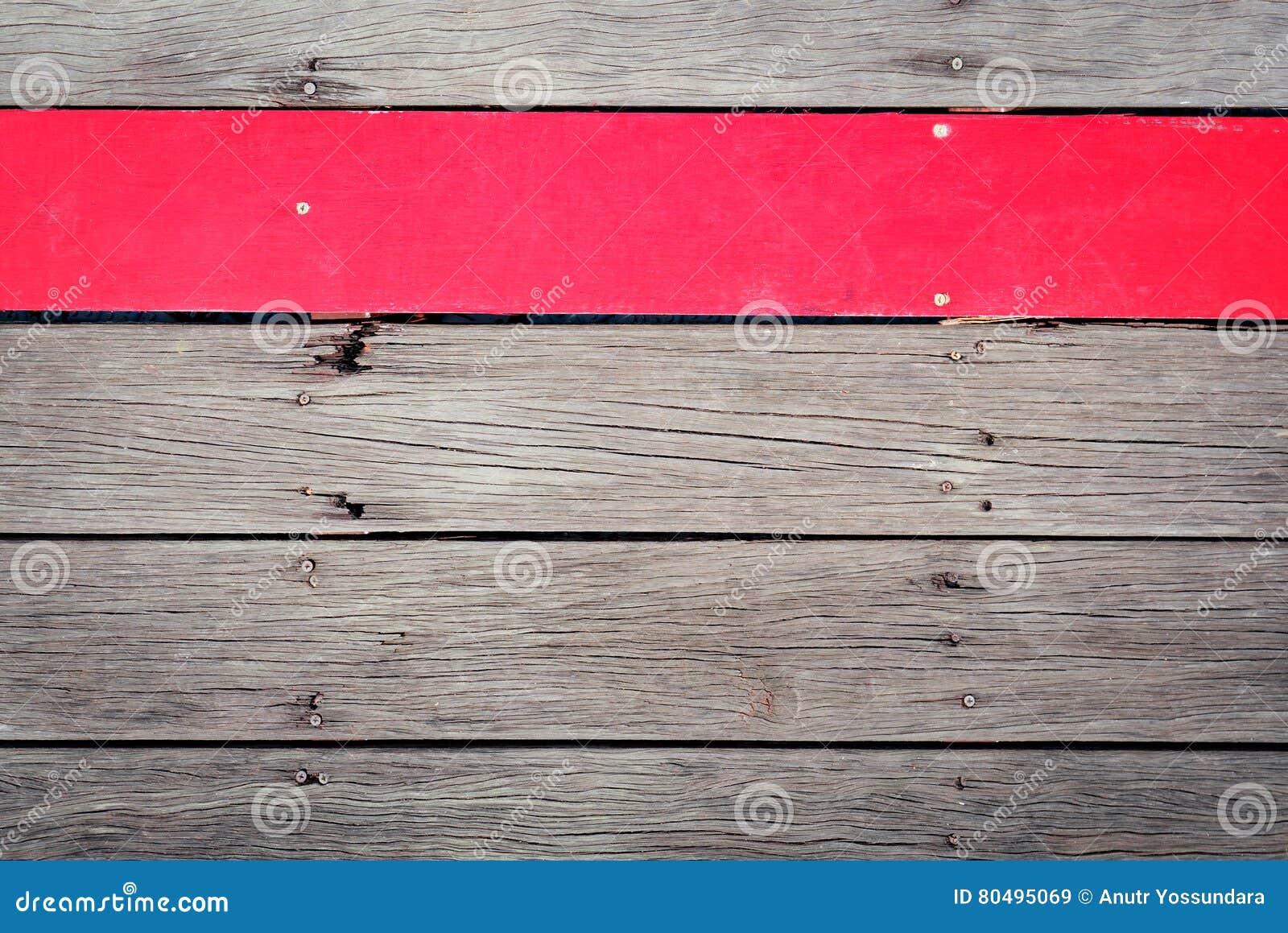 Wooden Plank Texture Background Red Strip Stock Image - Image of ...