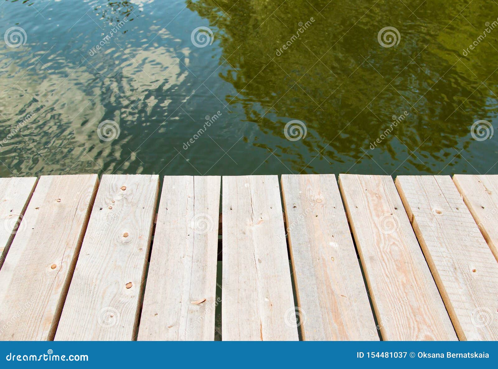Wooden Planks on the Background of Water Stock Image - Image of natural ...