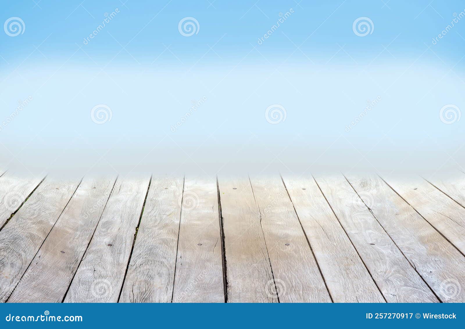 Wooden Planks with the Blue Mist Background Stock Image - Image of ...