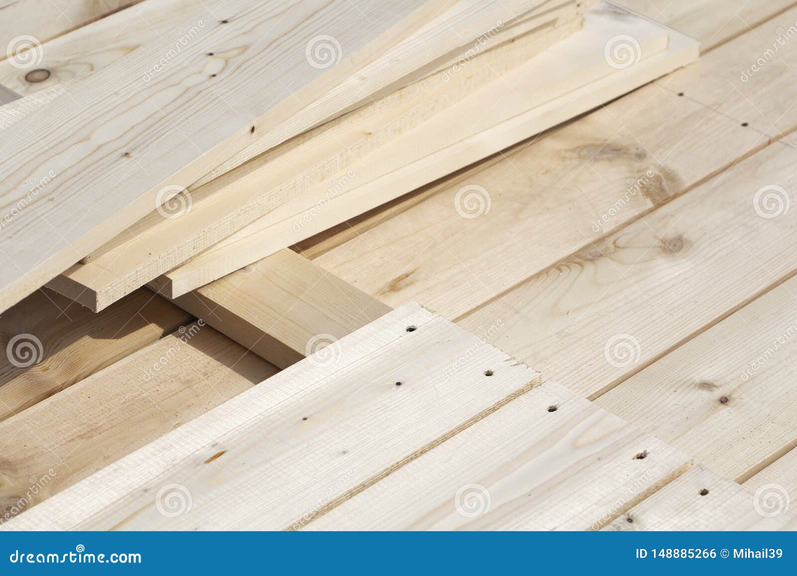 Wooden Planks on a Construction Site. Neatly Folded Stock Photo - Image ...