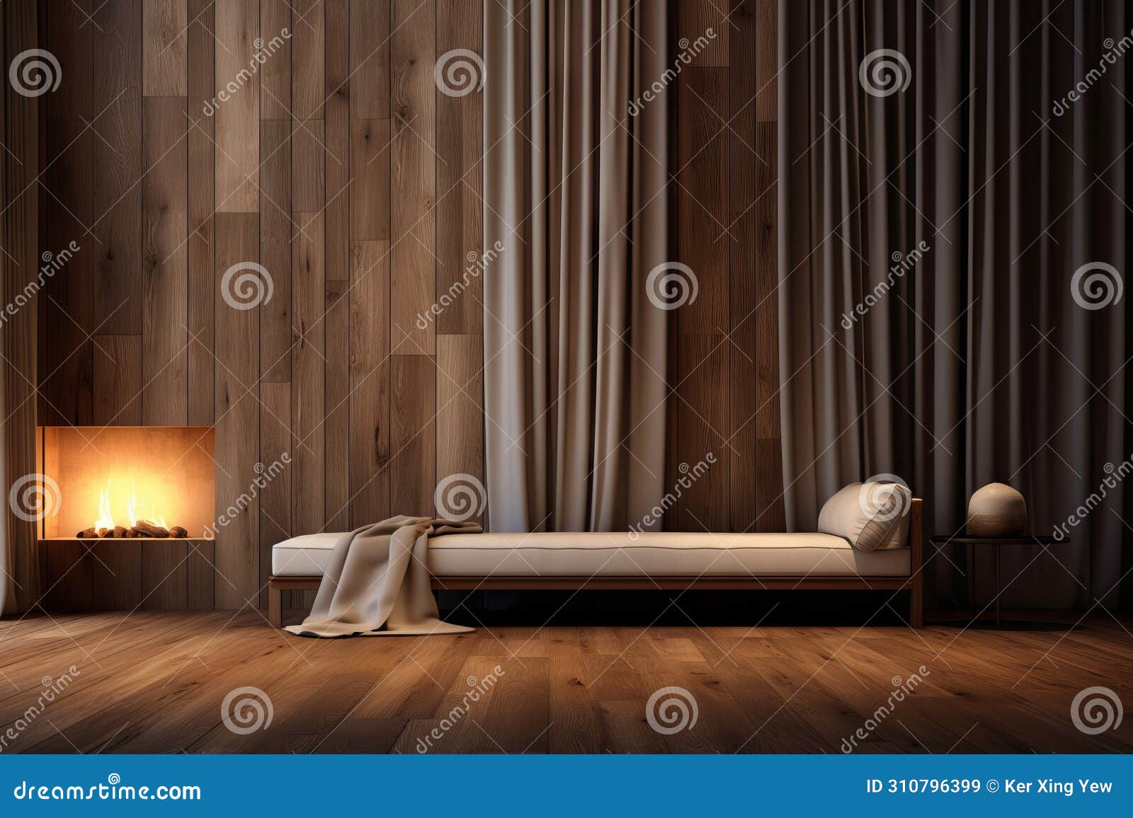 Wooden Planks Creating a Cozy Interior Backdrop Stock Illustration ...