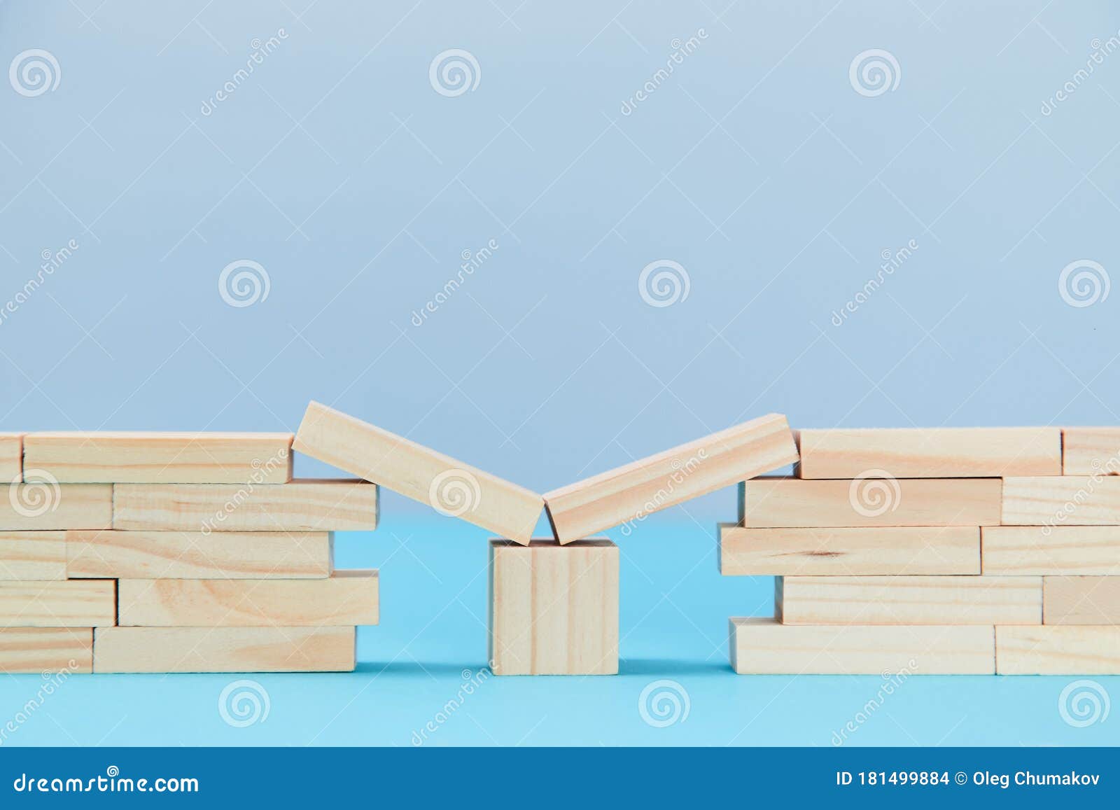 Wooden Planks on Cube between Bridge Gap, Copy Space. Help Bridge ...