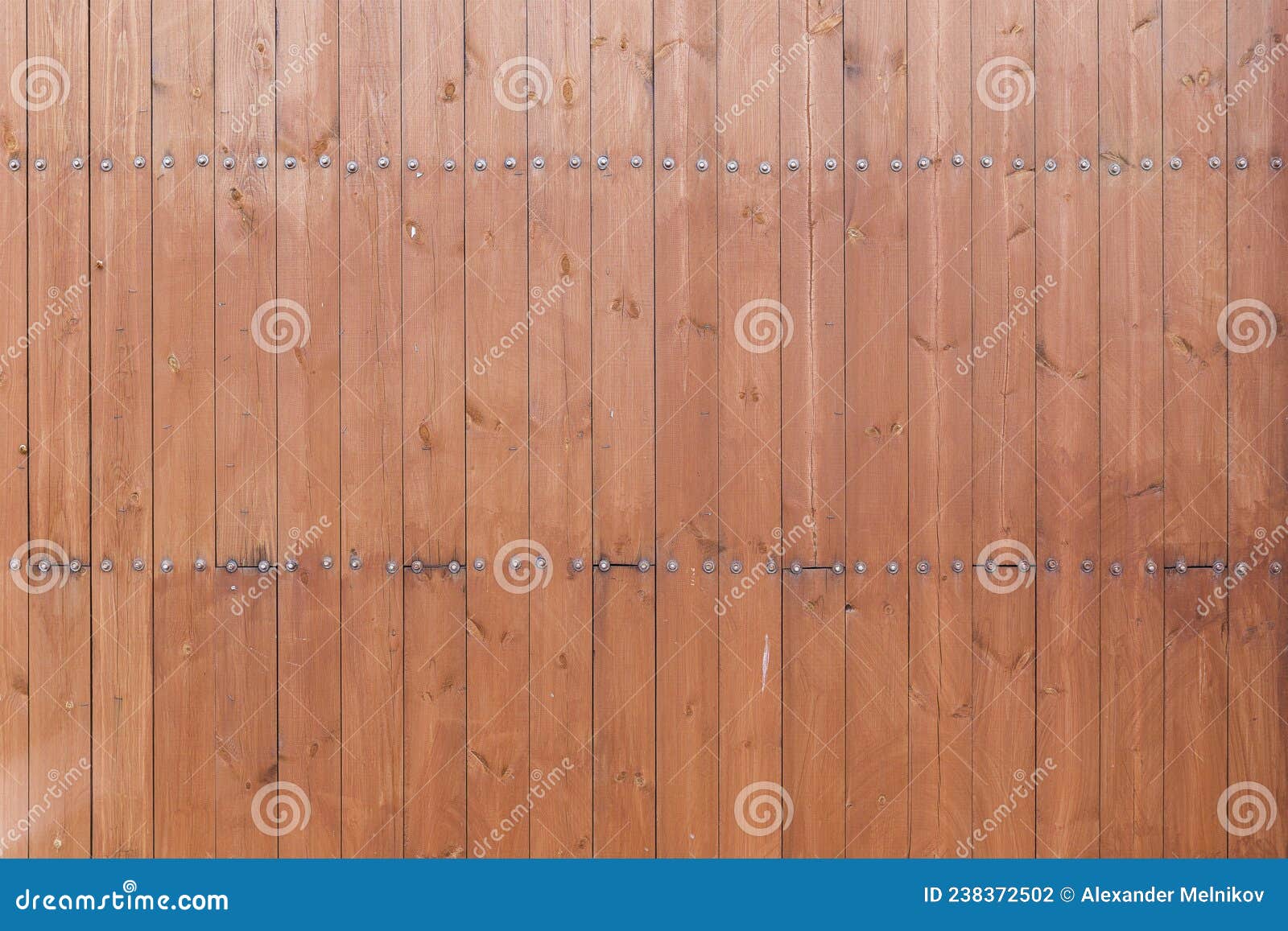 Wooden Planks Gate Texture with Iron Rivets Stock Photo - Image of door ...