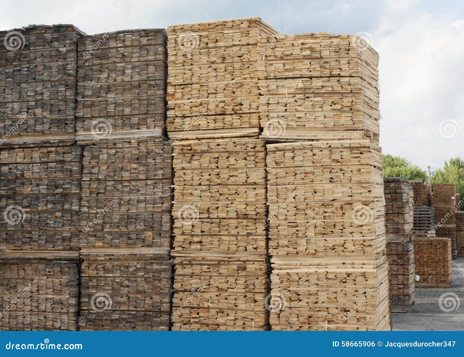 Wooden planks stacked stock photo. Image of beam, lumberyards - 58665906