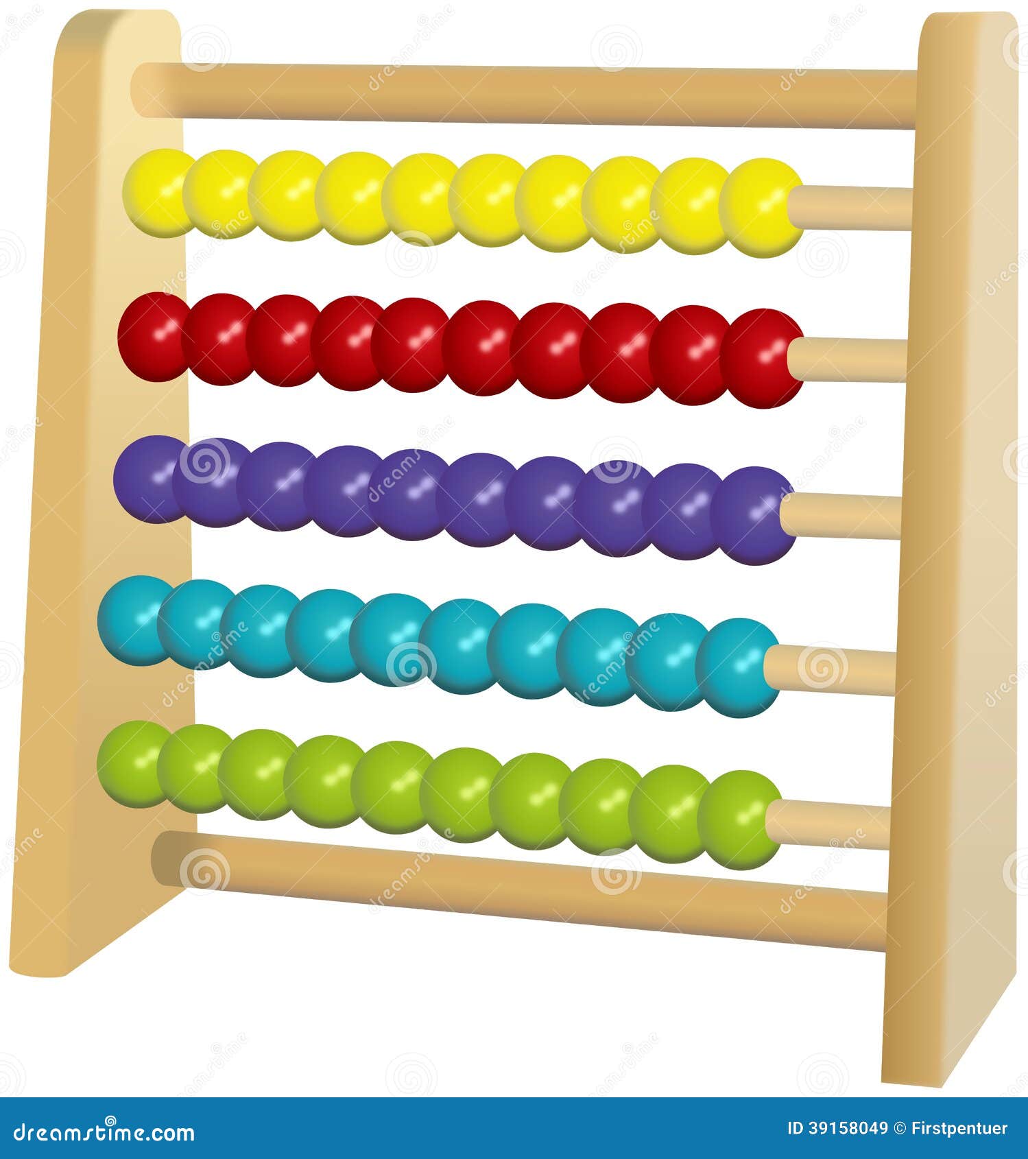 Wooden or Plastic Colored Abacus Toy Stock Illustration - Illustration ...