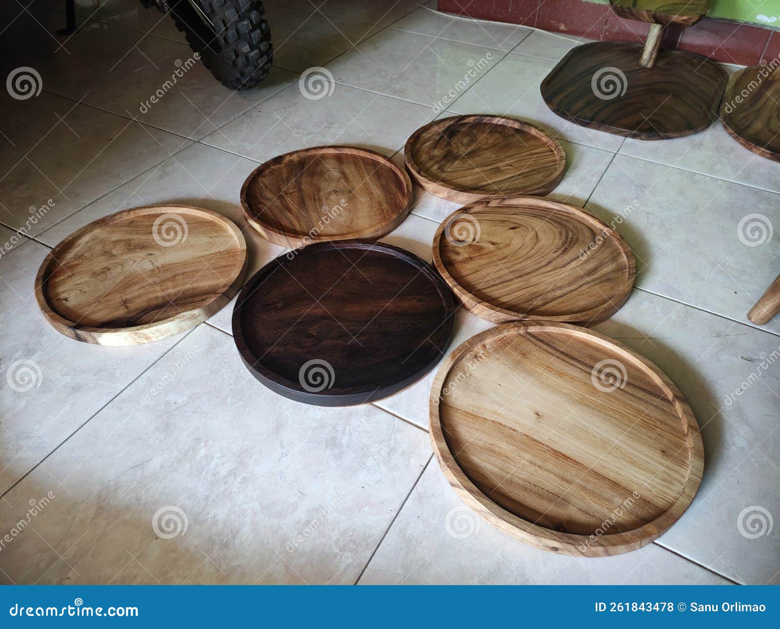 Wooden Plate Black and Brown Finish Stock Photo - Image of wooden ...