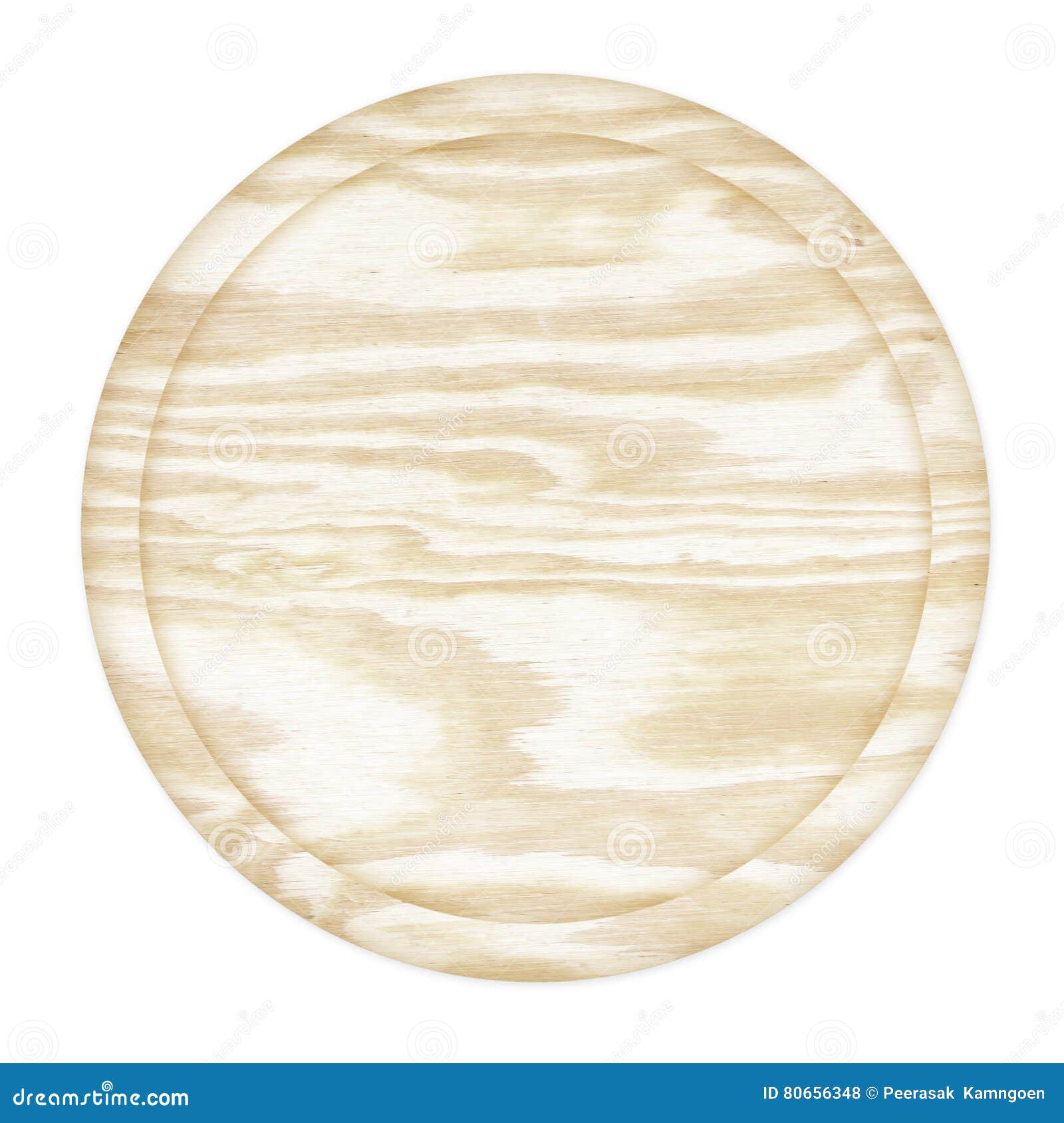 Wooden Plate Top View Isolated on White Background Stock Photo - Image ...