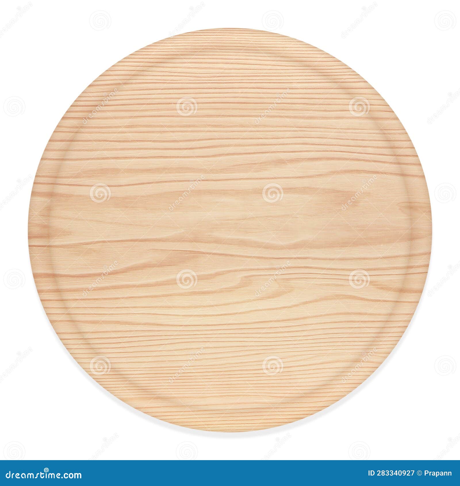 Wooden Plate Top View on White Background Stock Image - Image of ...