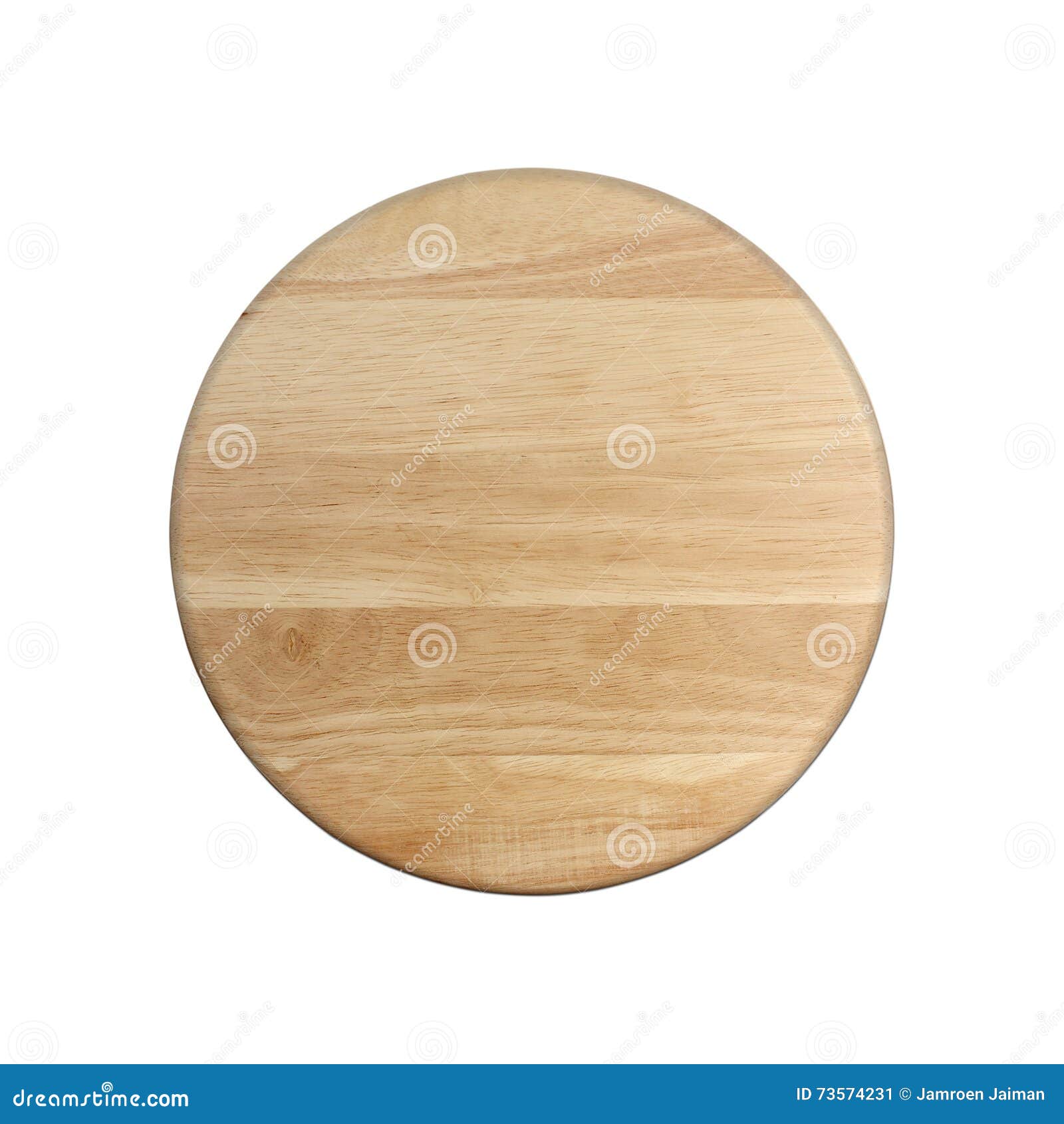 Wooden Plate Top View on White Background Stock Image - Image of grain ...