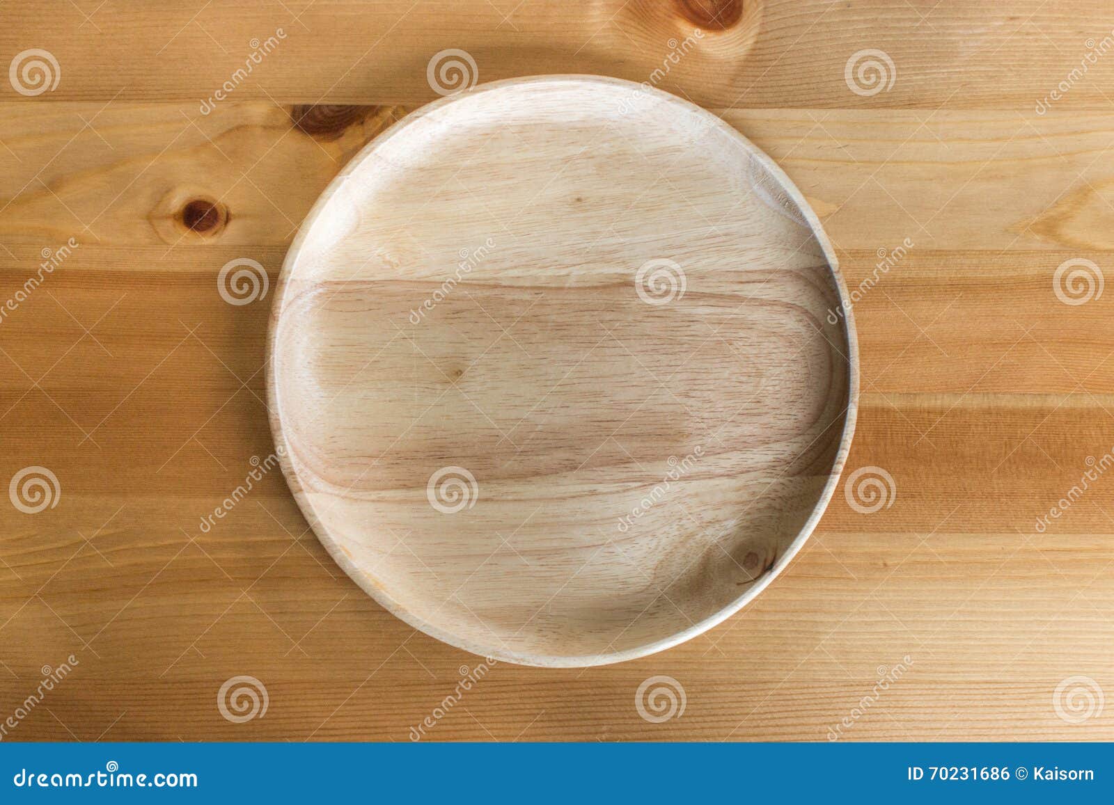 Wooden Plate on Wood Table Background Stock Photo - Image of brown ...