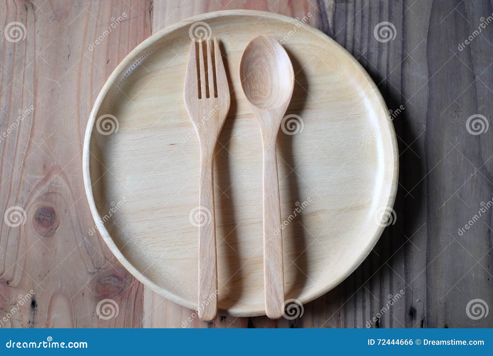 The Wooden Plate on a Wood Table Stock Photo - Image of closeup ...
