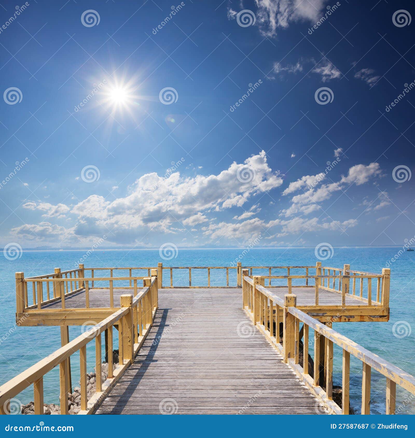 Wooden Platform beside Beach Stock Image - Image of relax, outdoor ...