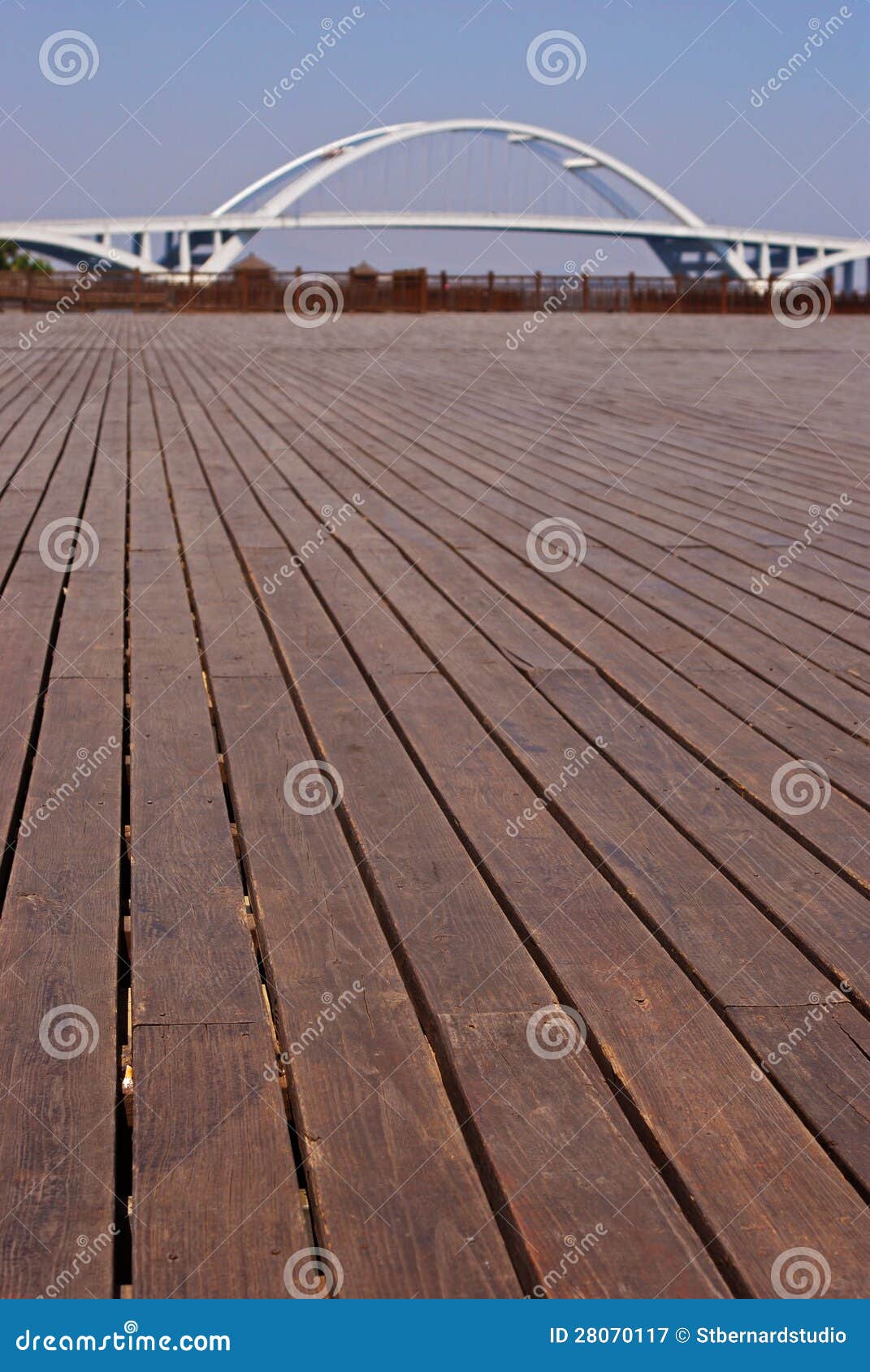 Wooden Platform with Bridge in Xiamen Stock Image - Image of arch ...