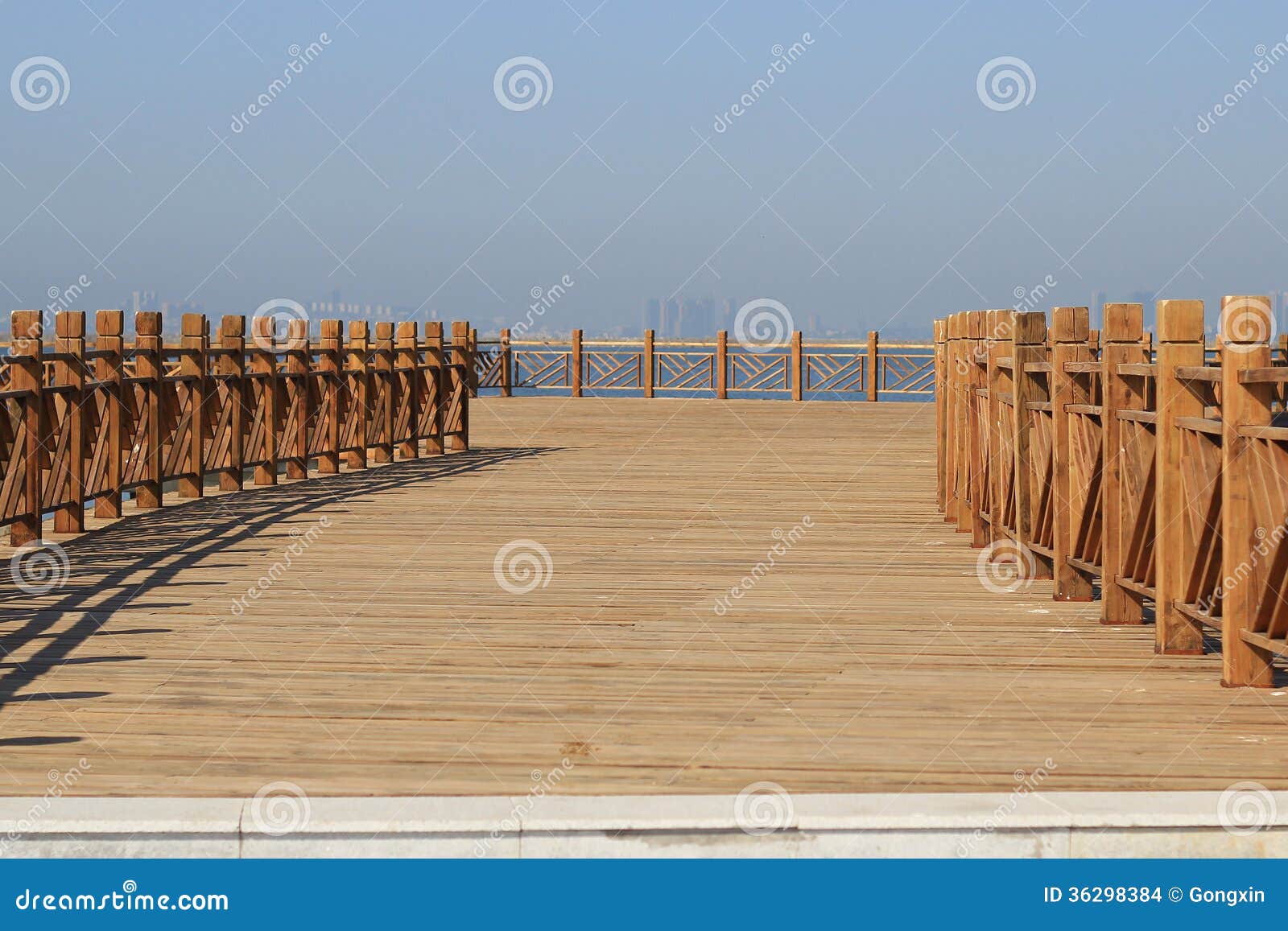 Wooden platform corridor stock photo. Image of bridge - 36298384