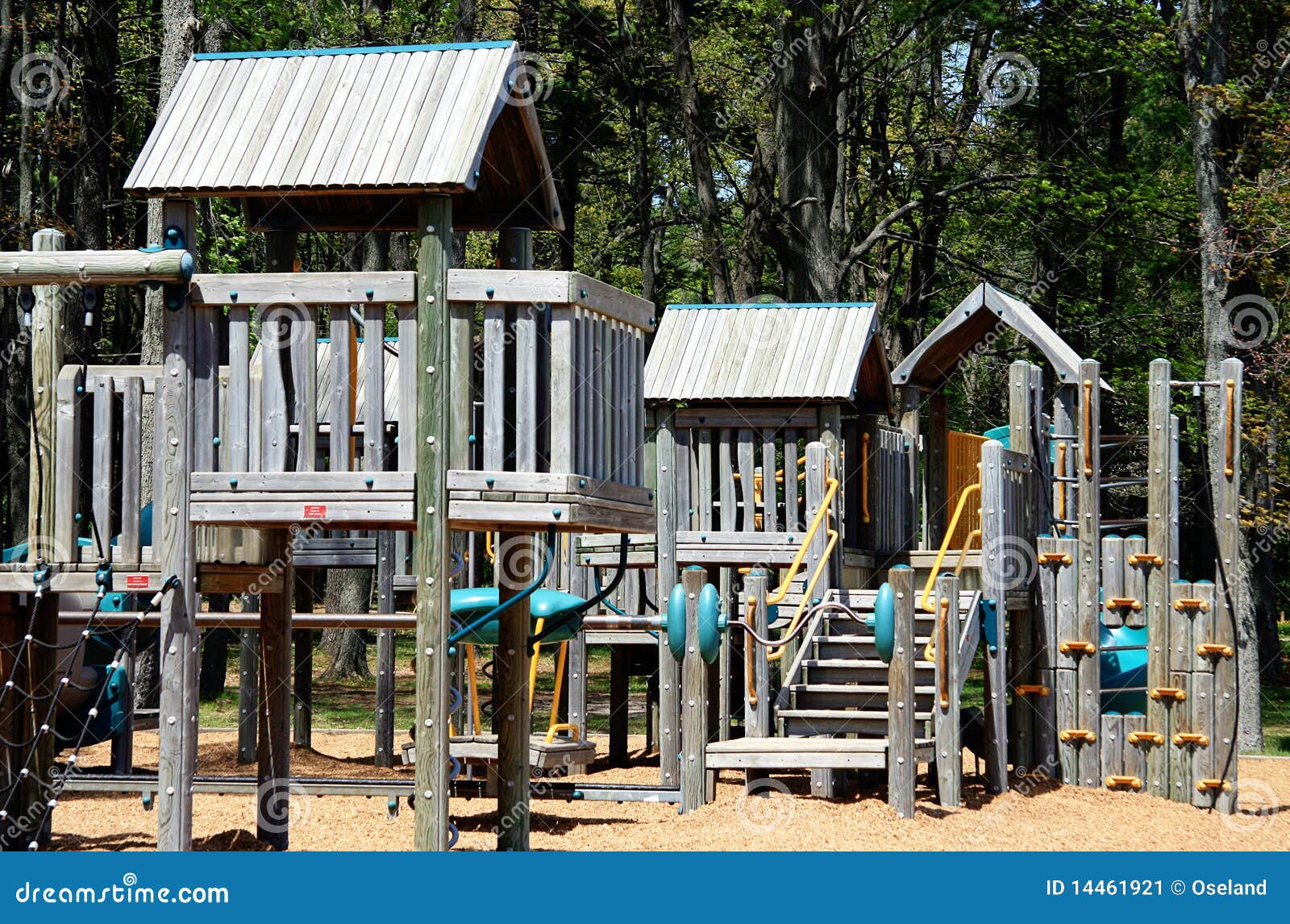 Wooden Playground Equipment Stock Image - Image of park, structure ...