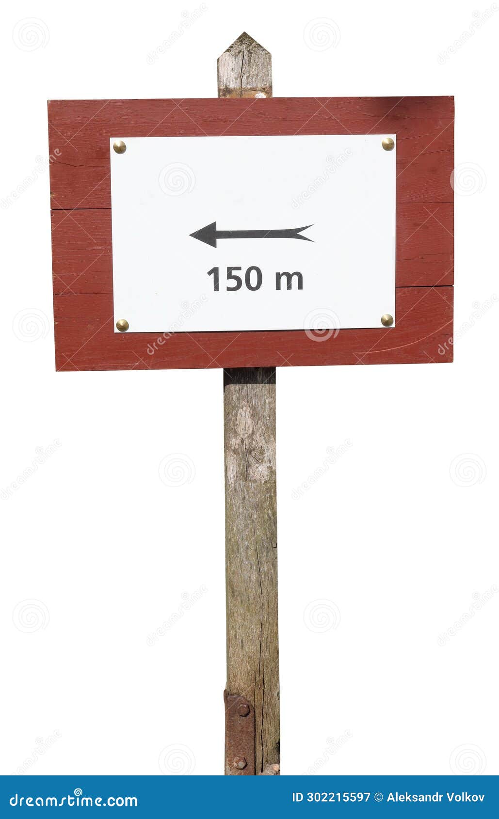Wooden Pointer of the Distance To the Object 150 Meters Stock Image ...