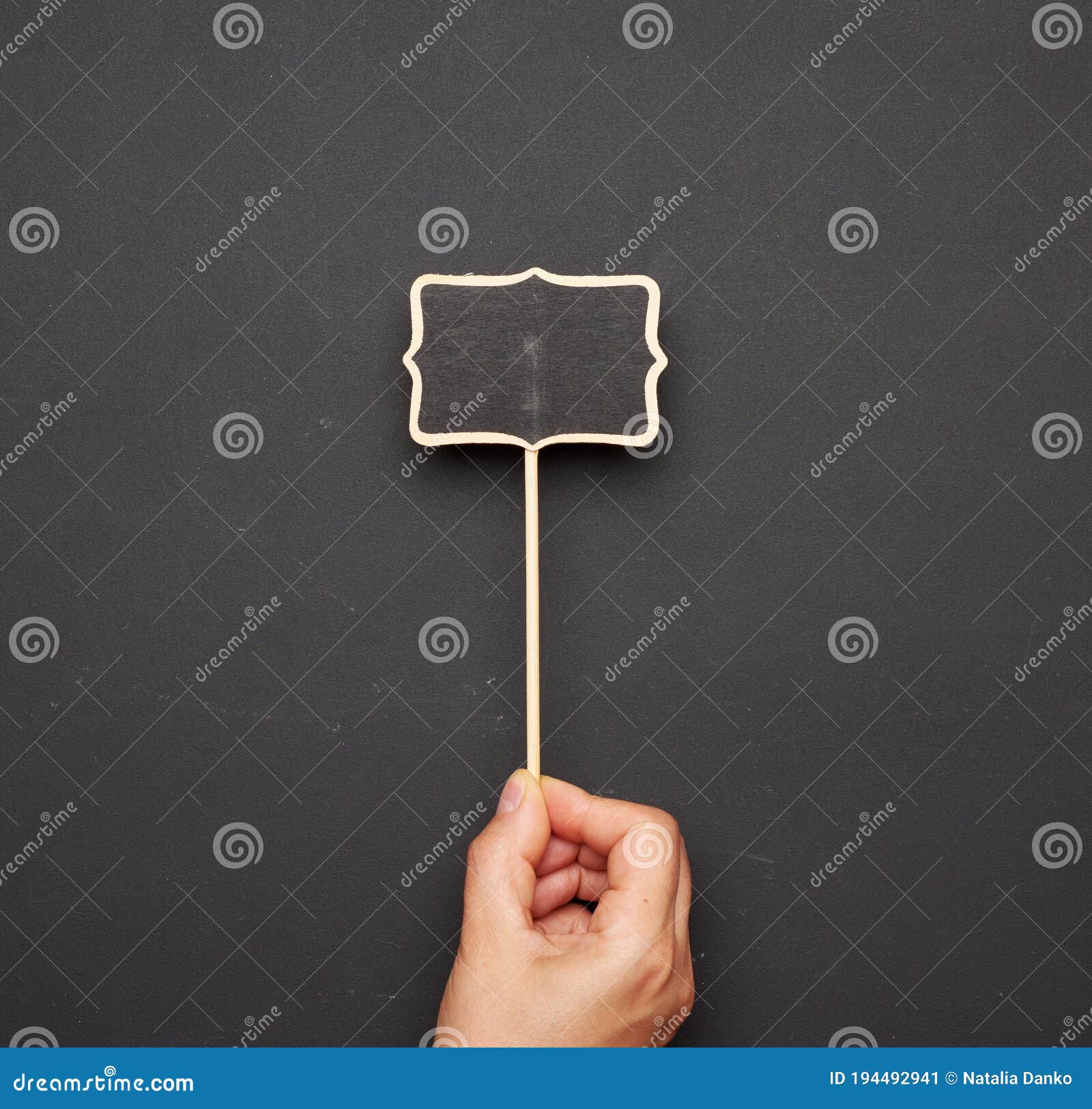 Wooden Pointer on a Stick for Writing Text, Black Background Stock ...
