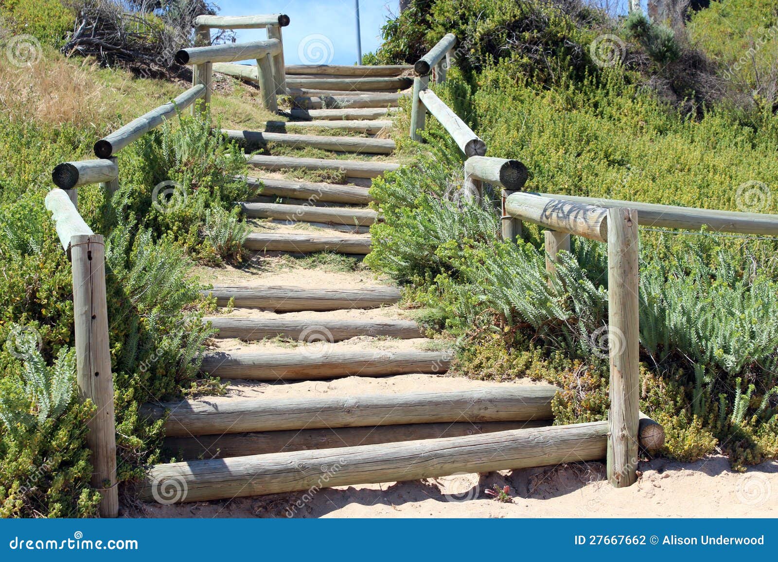 Wooden Pole Steps to Beach stock photo. Image of australia - 27667662
