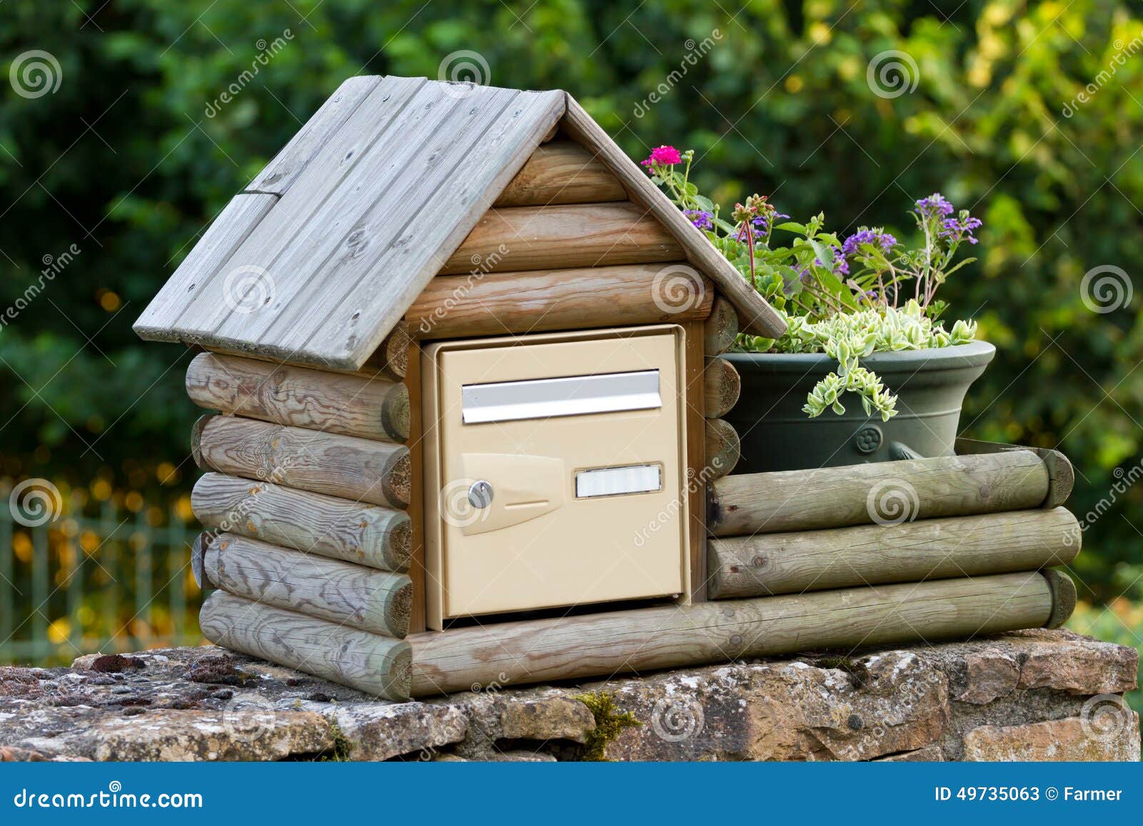 Wooden post box stock image. Image of plant, correspondence - 49735063