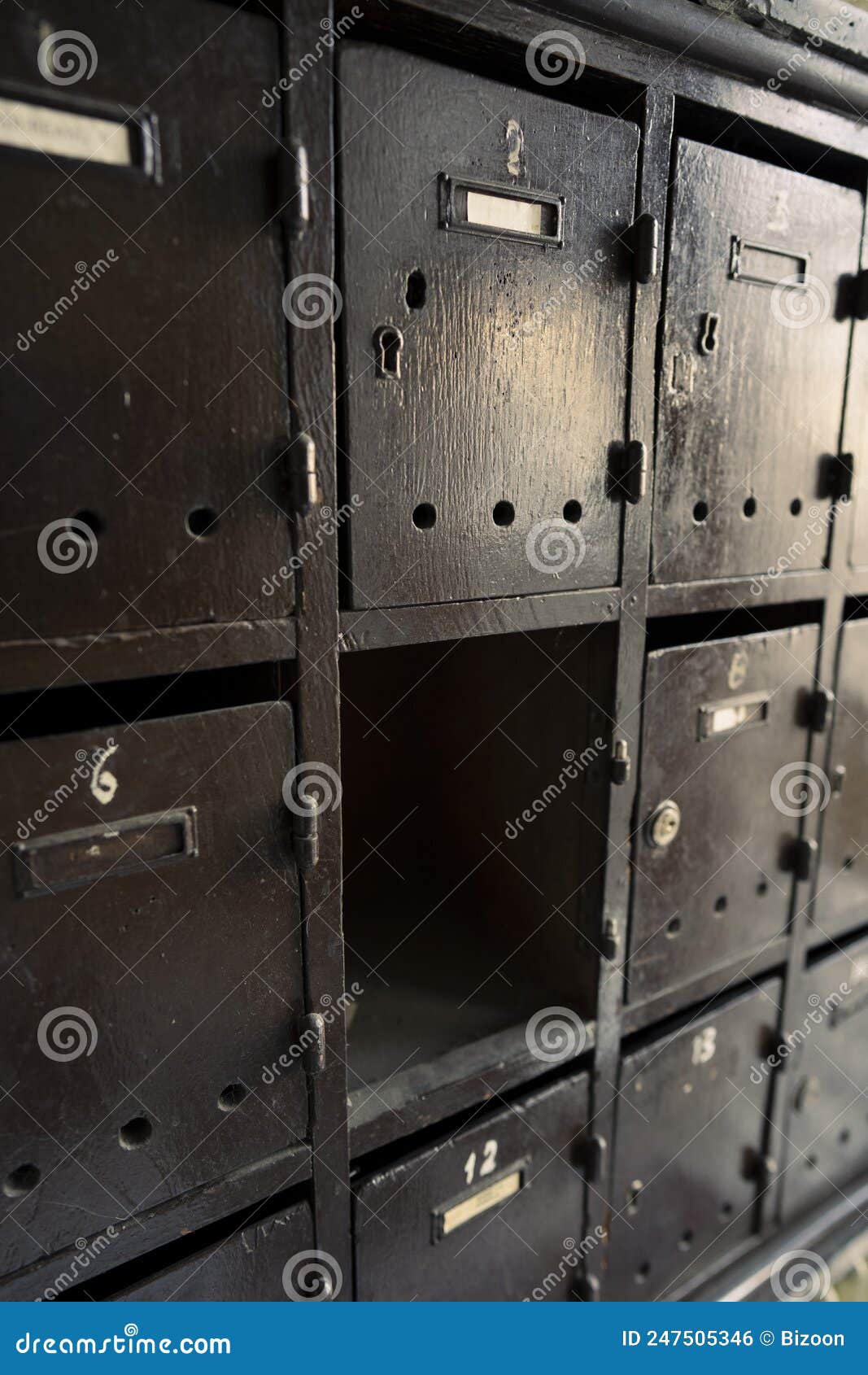 Wooden Post Boxes in Old Apartment Building Stock Photo - Image of ...