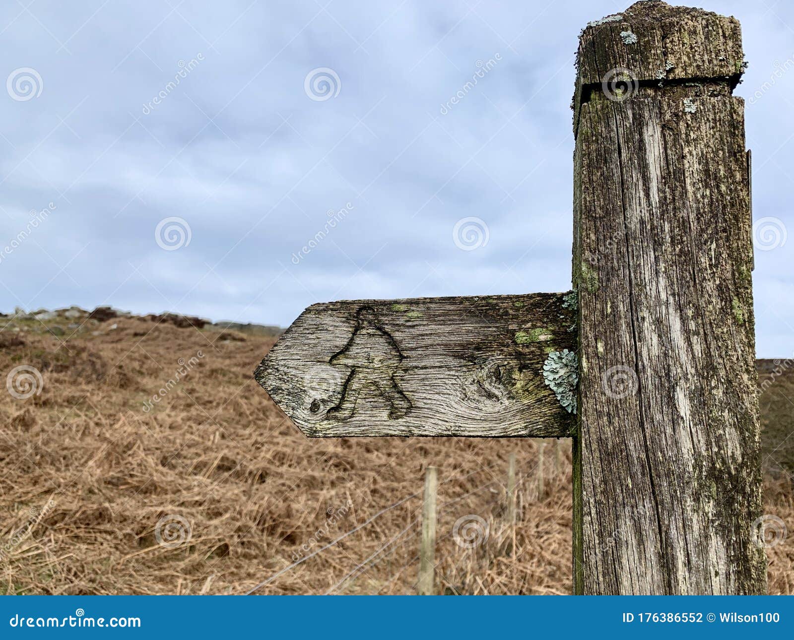Walk route sign stock photo. Image of direction, moorland - 176386552