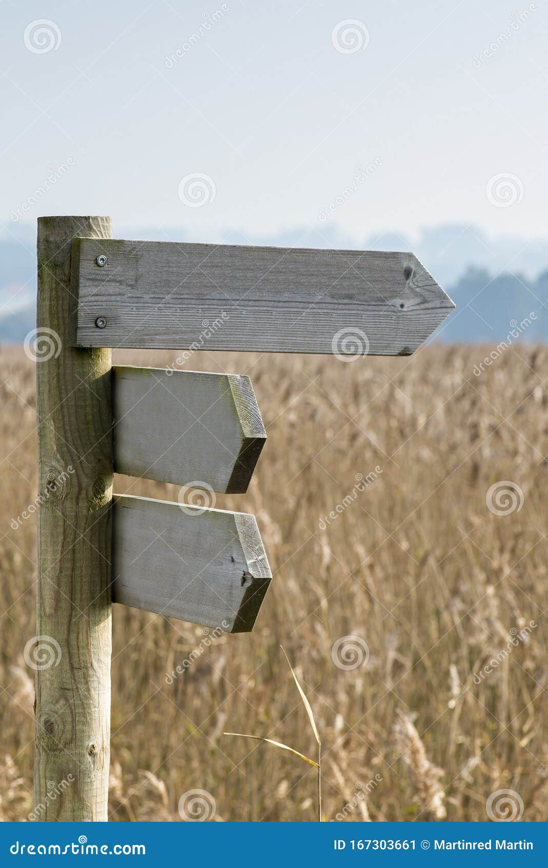 Wooden Post or Sign To Indicate Direction Stock Image - Image of nature ...
