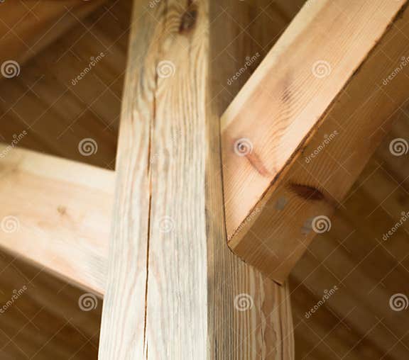 Wooden post with struts stock photo. Image of industrial - 258548902