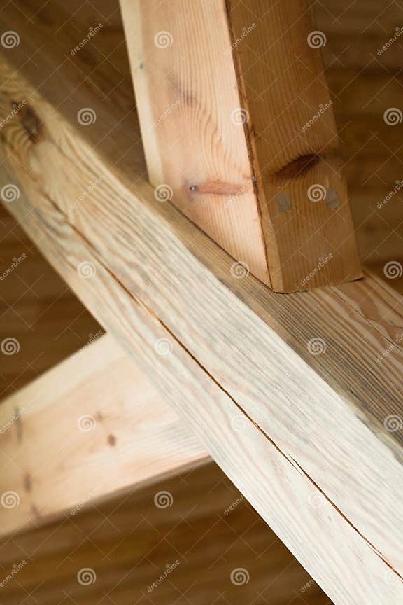 Wooden post with struts stock image. Image of frame - 259211431