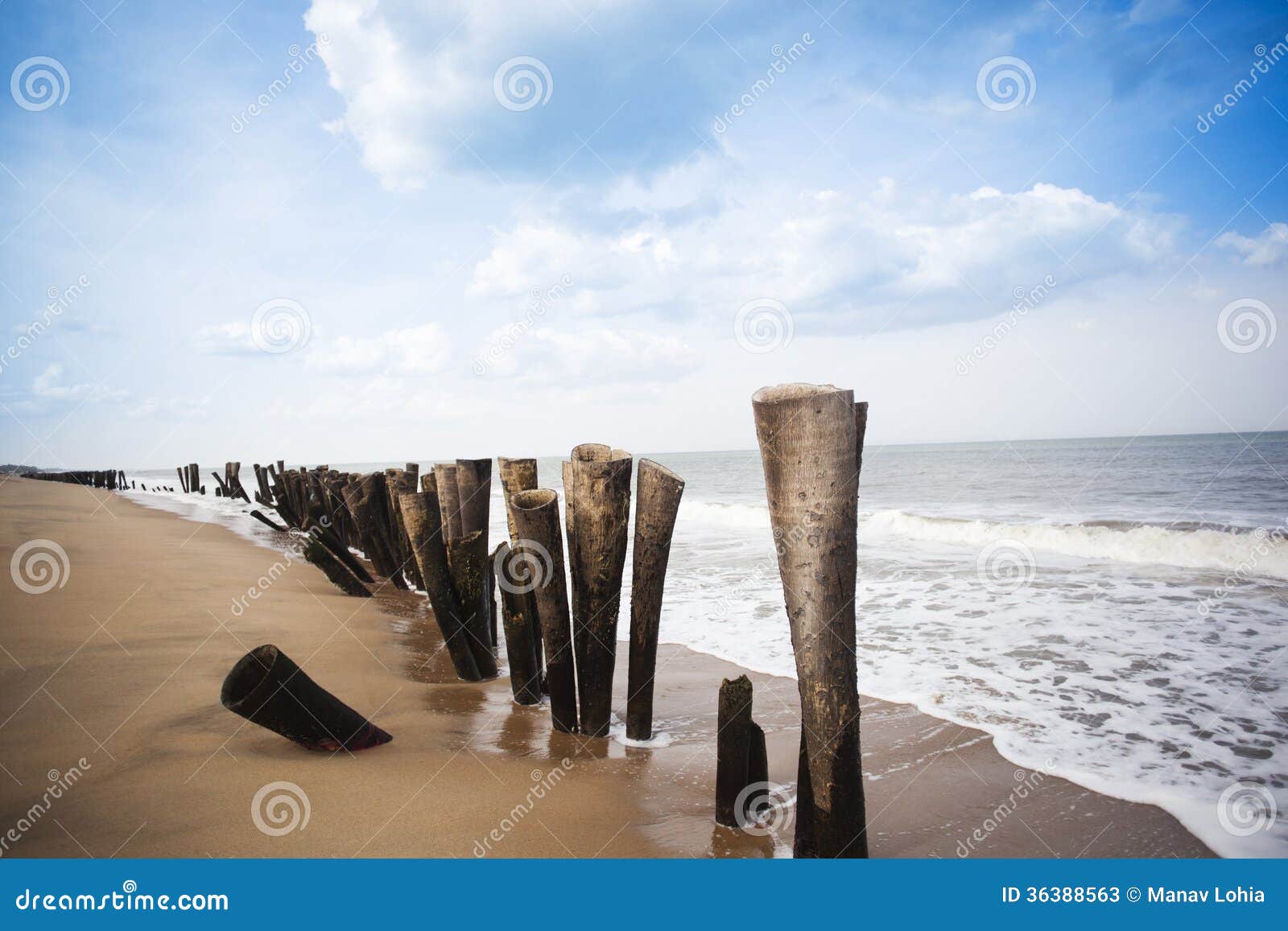 Wooden posts on the beach stock image. Image of tourist - 36388563