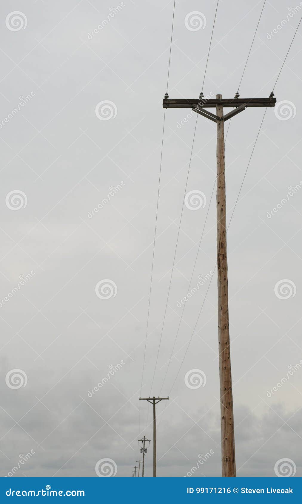 Wooden Power Utility Pole with Transformers and Cables. Stock Photo ...