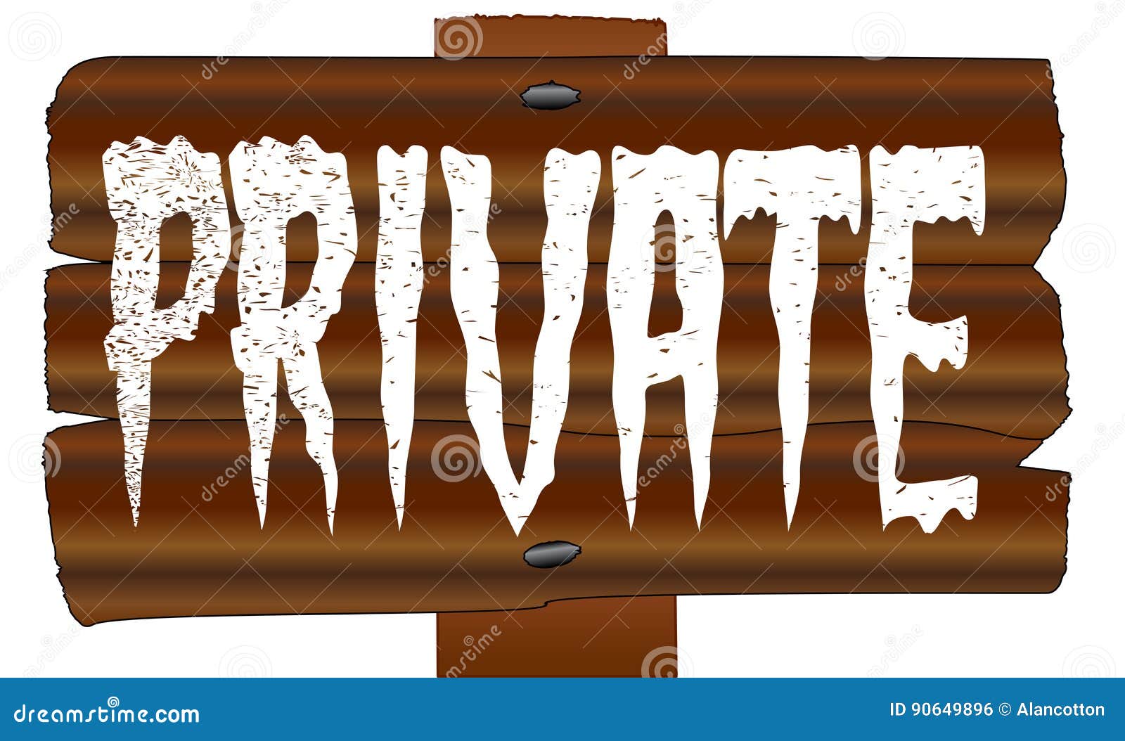 Wooden Private Sign stock vector. Illustration of nailed - 90649896