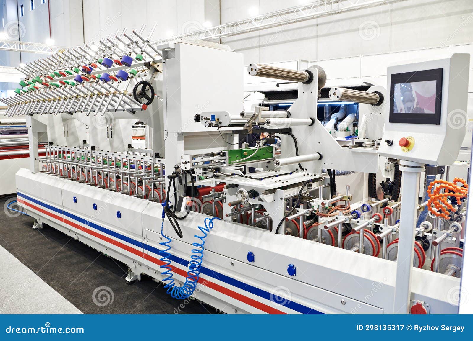 Wooden Profile Wrapping Machine Stock Image - Image of wooden, large ...