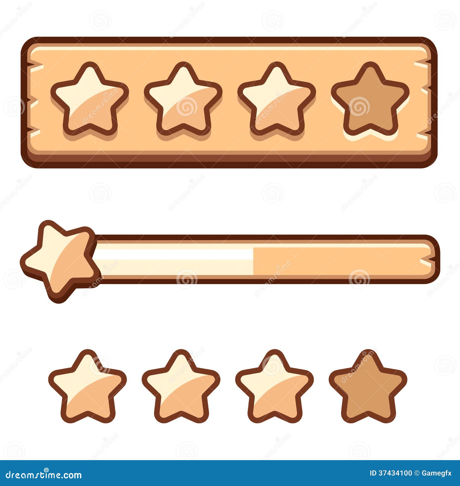 Wooden Progress Bar Selection Stock Vector - Illustration of power ...