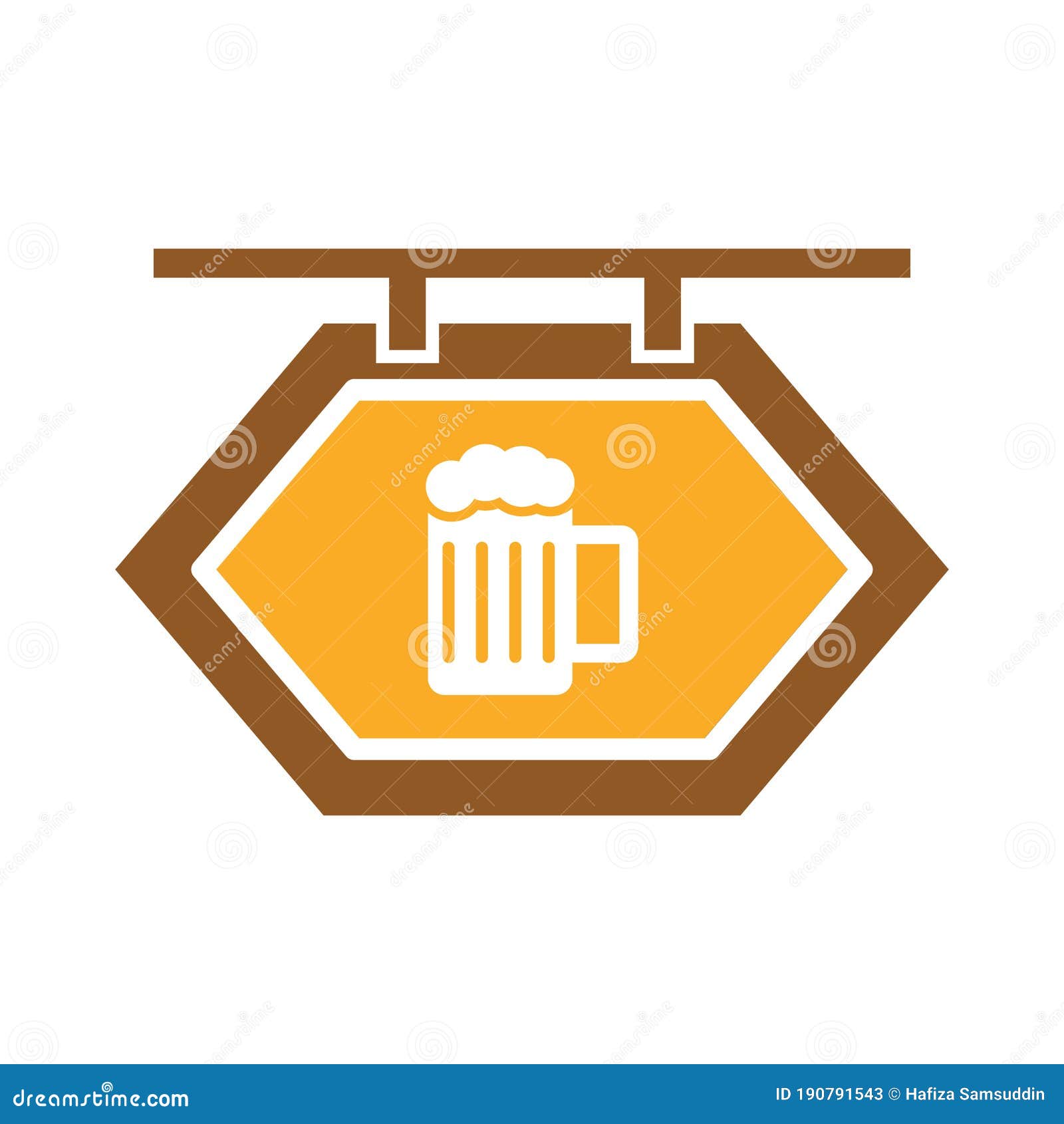 Wooden Pub Sign. Vector Illustration Decorative Design Stock Vector ...