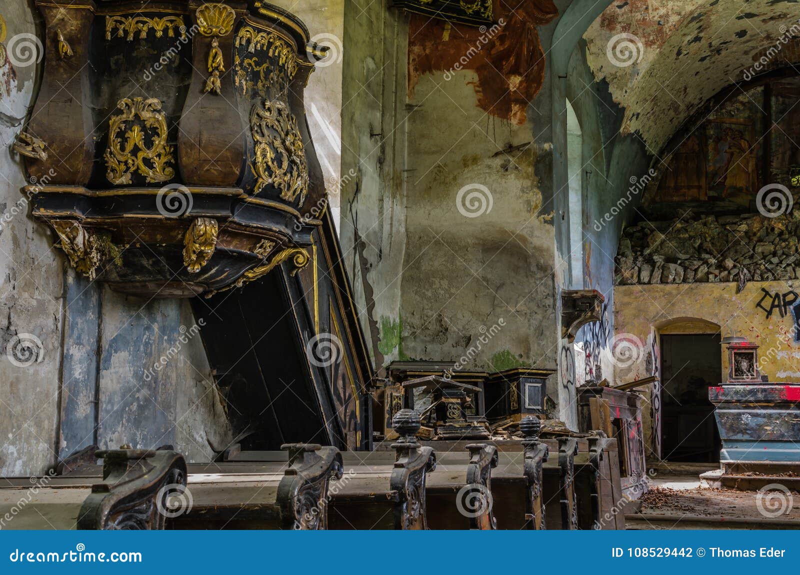 Wooden Pulpit in Old Church Stock Photo - Image of house, forget: 108529442